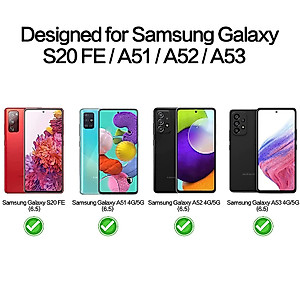 [2-Pack] Tempered Glass Privacy Screen Protector for Samsung Galaxy A53/ A52 / A51 /S20 FE, Anti-Spy 9H Protector Film for Galaxy A53 5G A52(4G/5G) A51 S20 FE 6.5", Case Friendly Easy Install - Black