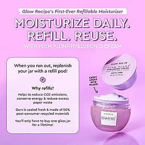 Glow Recipe Plum Plump Hyaluronic Acid Moisturizer Face Cream - Hydrating, Firming & Plumping Face Moisturizer for Dry Skin - Korean Skin Care with Polyglutamic Peptides to Lock-In Moisture (50ml)