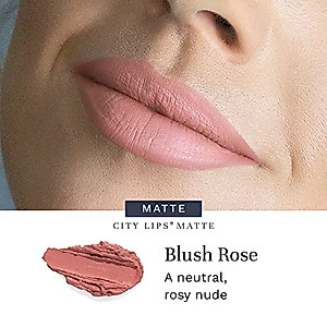 City Beauty City Lips Matte - Plumping Liquid Lipstick - Hydrate & Volumize - All-Day Wear - Hyaluronic Acid & Peptides Visibly Smooth Lip Wrinkles - Cruelty-Free (Blush Rose Matte)