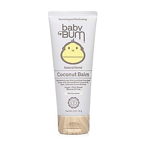 Baby Bum Monoi Coconut Balm | Natural Multipurpose Moisturizing Coconut Oil for Sensitive Skin with Shea and Cocoa Butter| Natural Fragrance | Gluten Free and Vegan | 3 Oz