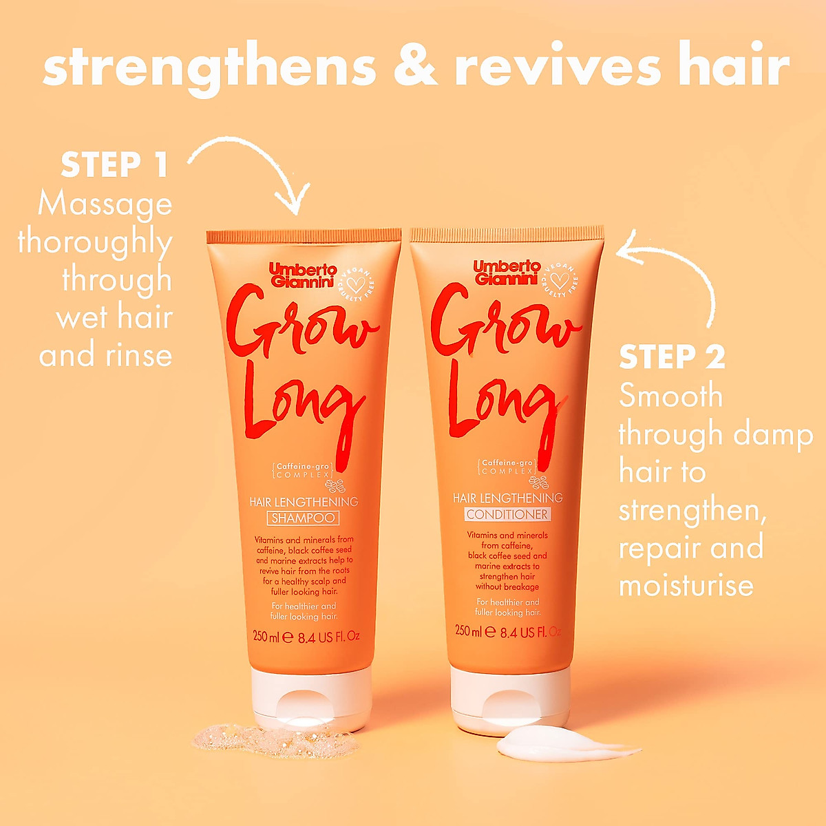 Umberto Giannini Grow Long Lengthening Conditioner Hydrate and Strengthen Vegan Cruelty Free