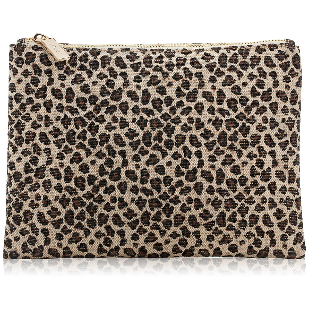 Jouer Leopard It Bag | Versatile Cosmetic Bag | Portable Travel Purse | Top Zipper Closure | Leopard Print on Canvas | | Paraben, Glute, Cruelty Free | Vegan Friendly