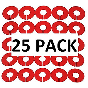 JSP Manufacturing Red Round Plastic Blank Rack Size Dividers - Multi-Pack (25)