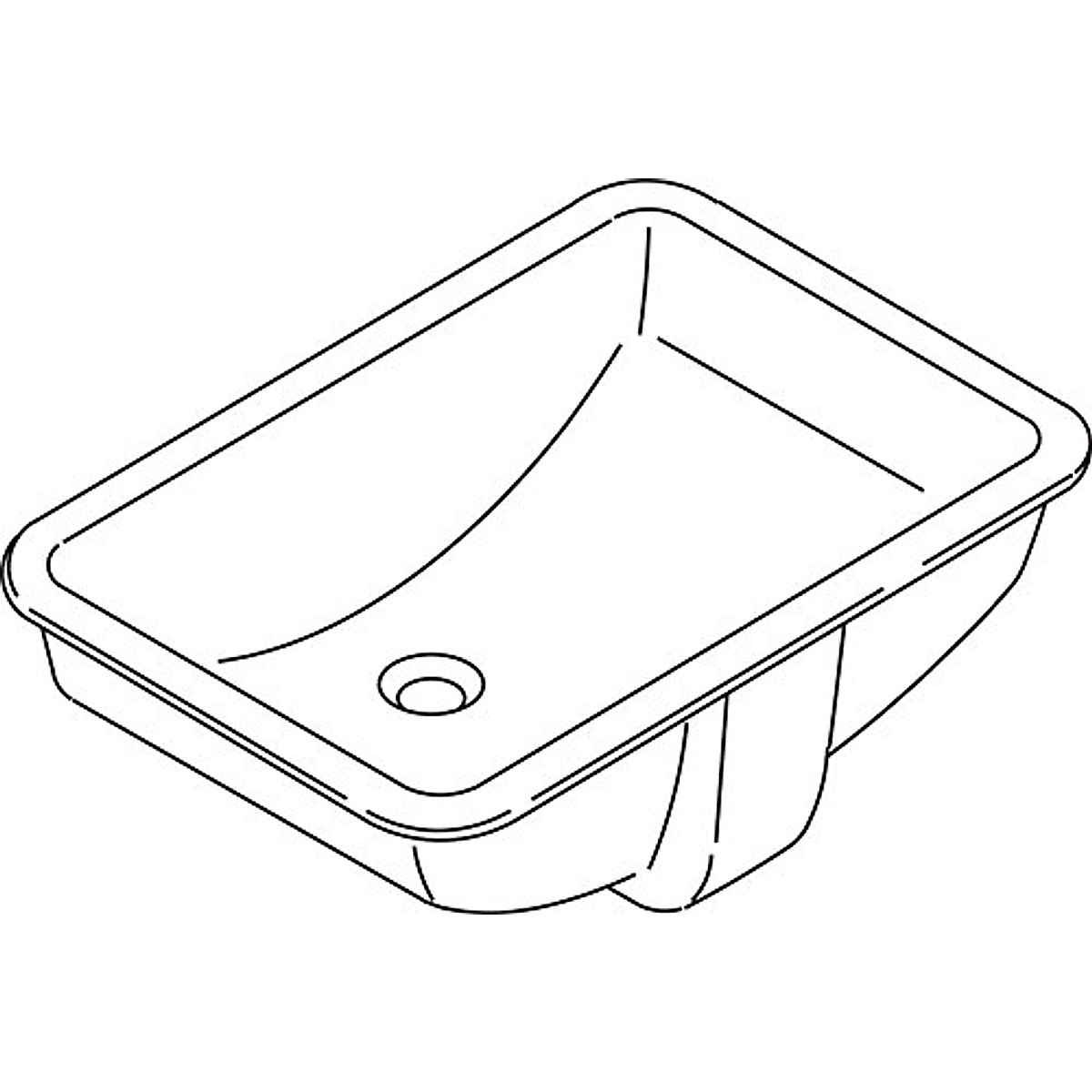 Ladena 2214-0 Rectangular undermount Bathroom Sink with Curved Bottom, 20-7/8" W x 14-3/8" L, White