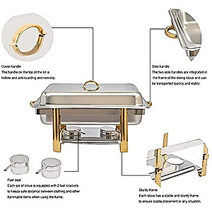 Food Warmer Chafing Dish Buffet Set Dishes Stainless Steel and Buffet Warmer Sets with Warmer and Lid for Parties Buffets