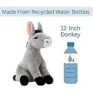 The Petting Zoo Donkey Stuffed Animal Plushie, Gifts for Kids, Wild Onez Farm Animals, Donkey Plush Toy 12 Inches