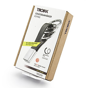 Troika Twister Black Leather Keyring (KRG649LE)