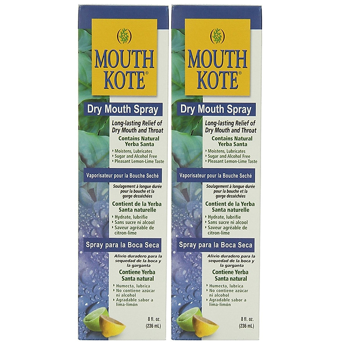 Mouth Kote Dry Mouth Spray, Oral Moisturizer with Yerba Santa, 8 Fluid Ounce (PACK OF 2)