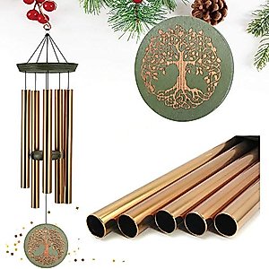 WindChimes Outdoor Deep Tone,Large Memorial Wind Chimes for Loss of Loved One Engrave Tree of Life,Sympathy Wind Chimes for Oouside, Gifts for Mother,Garden Home Yard Hanging Decor