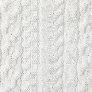 Hope & Henry Layette Ivory Cable Organic Cotton Blanket 31"x31"