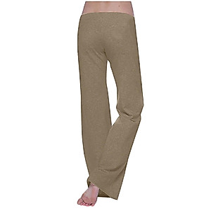 Sales Today Clearance Sweatpants for Women Wide Leg Cargo Pants High Rise Yoga Leggings with Pockets Plus Size Y2K Drawstring Straight Leg Pants Today 2024
