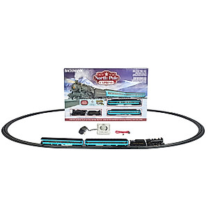 Bachmann Trains - North Pole Express Ready To Run Electric Train Set - HO Scale,Black Cyan