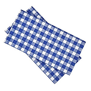 Blue Gingham Plaid Pocket Pack, Plaid Facial Tissue, 8 Pack