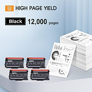 Cool Toner Compatible Toner Cartridge Replacement for Brother TN880 TN-880 TN 880 HL-L6200DW MFC-L6700DW MFC-L6800DW HL-L6200DWT HL-L6300DW MFC-L6900DW Super High Yield Printer Black Ink 4Pack