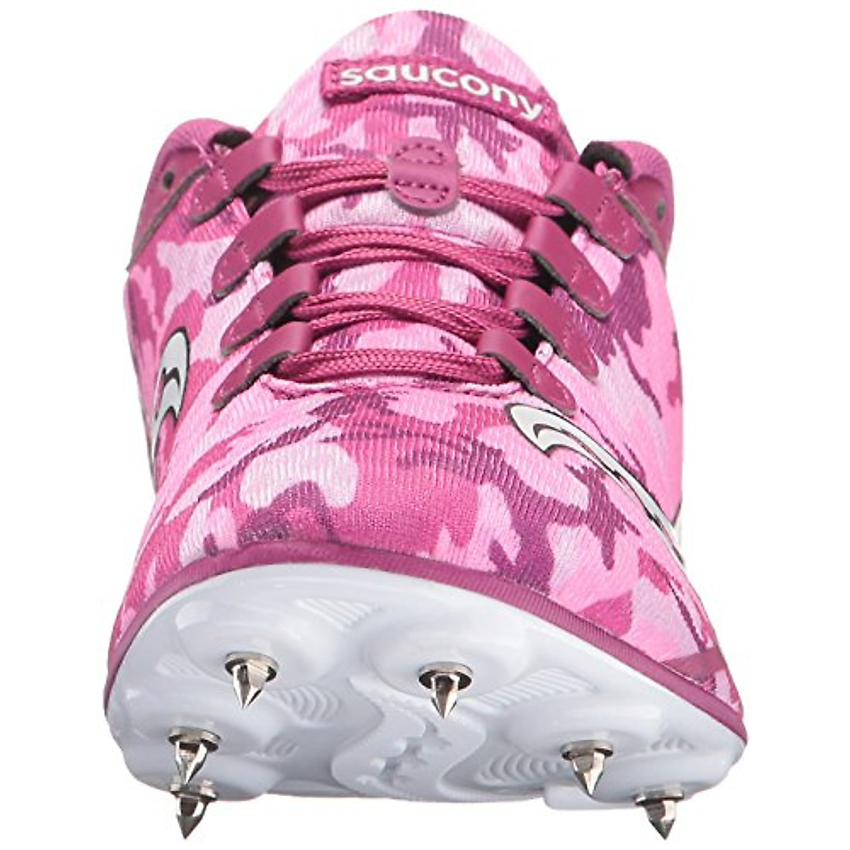 Saucony Women's Vendetta Track Shoe, Pink/White, 10.5 M US