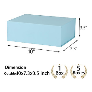 MUMUPACK Light Blue Gift Box,10x7.3x3.5 Gift Boxes With Lids For Presents Includes Ribbon And Diy Printable Sticker Paper,Bridesmaid Proposal Box,Magnetic Gift Box For Birthday,Wedding,Graduation