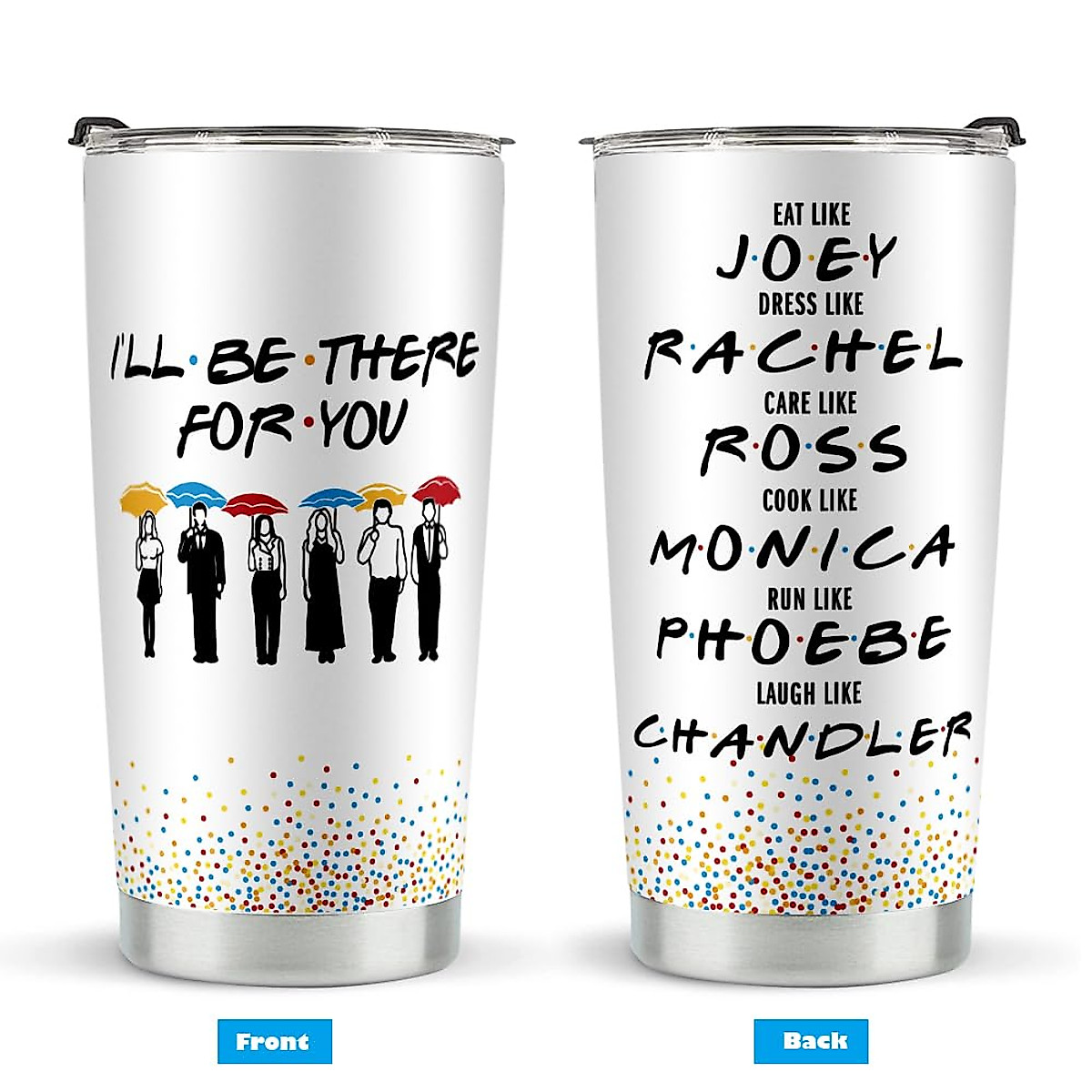 LONGXIN Stainless Steel Tumblers - 20oz Friends Gifts for Women, Perfect for Birthdays, Anniversaries, and Christmas