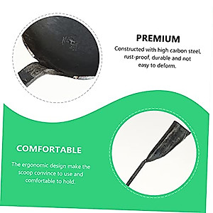 GANAZONO Forged Iron Spoon Mini Scoop Potting Scoop Garden Tractor Scoop Multitools Vegetable Planting Tools High Carbon Steel Spoon Cultivation Feeding Spoon Forging Dark Grey Bath Salt