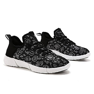 Padgene Women's Men's LED Lights Up Shoes Unisex Luminous Flashing Trainers USB Charging Lace Up Couples Dancing Shoes