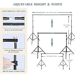 Walk Fly Photography Umbrella Lighting Kit, 6 x 9FT Muslin Screen Backdrop Continous Lighting Umbrella Equipment, 7 x 10FT Background Stand Support System for Studio Photo Portrait Video Shooting