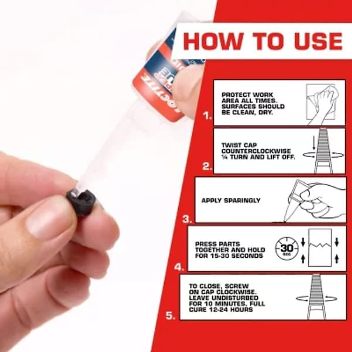 Loctite Super Glue Liquid Longneck Bottle, Clear Superglue, Cyanoacrylate Adhesive Instant Glue, Quick Dry - 0.18 fl oz Bottle, Pack of 6