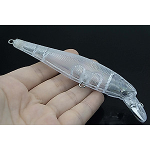 10PCS Unpainted Fishing Lures topwater Minnow Fishing Lure Blanks 11.8cm 10.98g Crankbait Artificial Hard Bait Carp Pike Bass Wobblers Deep Diving Fishing jerkbait 25# Free Eye