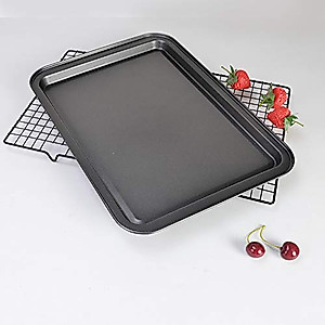Small Baking Sheet 2 Pack, Shinsin 8 Inch Nonstick Baking Pans for Oven w/Rimmed Border, Professional Reusable Baking Trays for Toaster Oven Replacement