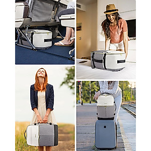 LOVEVOOK Travel Backpack for Women, TSA Carry On Backpack Flight Approved Luggage, 40L Water Resistant Personal Item Daypack Large Weekender Bag fit 17 inch Laptop with 3 Cubes, Beige Grey