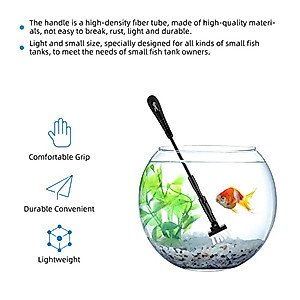 hygger Small Fish Tank Cleaner, Aquarium Cleaning Tools Kit with Handle, Seaweed Scraper, Fishing Net, Sponge Brush,Wall Brush (S)