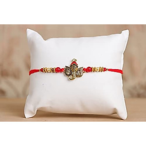 spelerio Rakhi for Brother Bhai Men Small Bro Rakshabandhan Thread Ganesha Rakhis for Raksha Bandhan Pack of 2 - AE82
