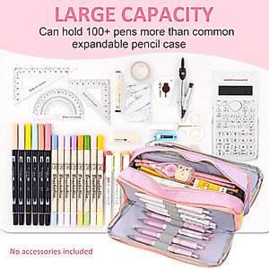 BETURETOP Glitter Rainbow Pencil Case for Girls, Large Capacity Pencil Pouch Pen Bag Organizer with 3 Compartments for Kids Students School Office Supplies Back to School Gifts