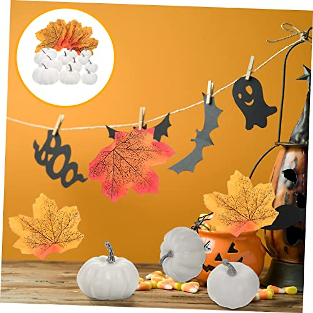 ORFOFE 1 Set Artificial Pumpkin Fake Pumpkin Ornament Fall Decorations Fall Autumn Pumpkin Simulation Pumpkin DIY White Pumpkin Halloween Home Decor Pumpkin Decor Wreath Desktop Foam