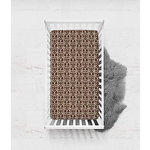 Bacati - Damask Brown/White Crib Fitted Sheet