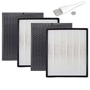 LV-PUR131 Replacement Filters Set Compatible with Levoit Air Purifier Models LV-PUR131, LV-PUR131S,LV-PUR131-RF(2 Pack True HEPA & 2 Pack Activated Carbon)