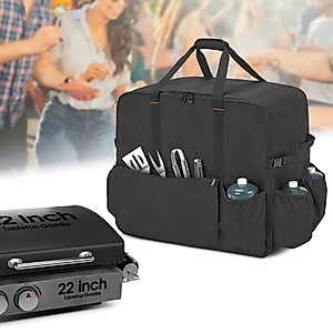 samdew 22 Inch Tabletop Griddle Carry Bag, Outdoor Griddle Cover Compatible with 22 Inch Tabletop Griddle with Hood, Portable Griddle Storage Case for Tabletop Griddle 22-Inch with Hood, Bag Only