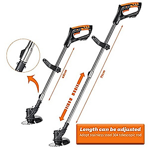 Electric Weed Wacker with 4000mAh Battery, Electric Brush Cutter, Brush Mower Cordless with Charger Blade