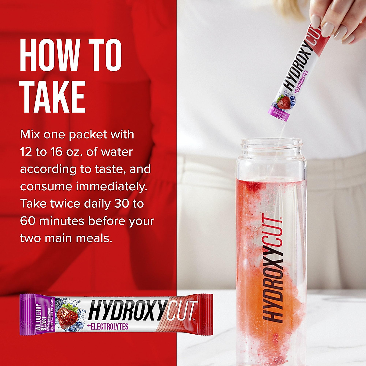 Hydroxycut Drink Mix Weight Loss for Women & Men Weight Loss Supplement Energy Drink Powder Metabolism Booster for Weight Loss Wildberry Blast, 21 Packets (packaging May Vary)