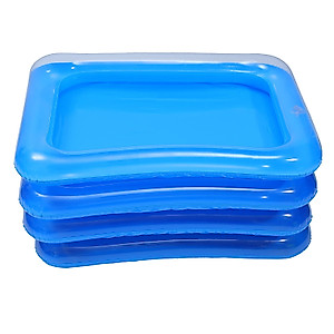 Hemoton 4pcs Inflatable Pool Serving Bar Salad Ice Tray Food Drink Containers Buffet Cooler for Pool Use Bar Party Accessories Inflatable Cooler 60x45cm