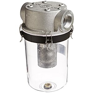 Solberg STS-200C™ Inlet See Through Liquid Separator Vacuum Pump Air Filter, 2" FPT Inlet/Outlet, 16-1/4" Height, 9" Diameter, 175 SCFM, Made in the USA
