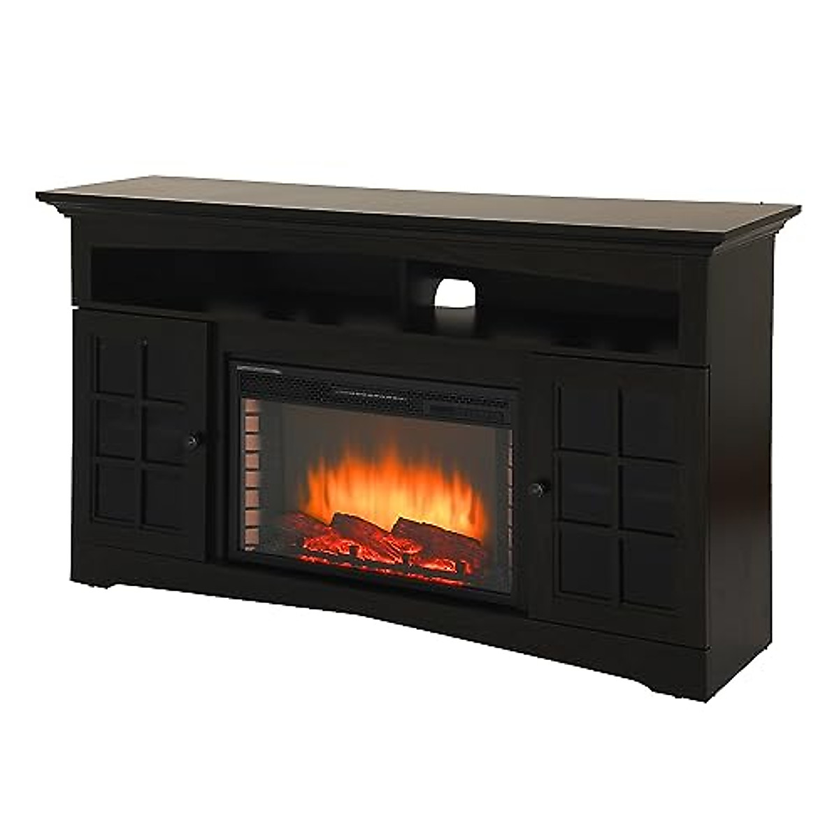 Clihome Electric Fireplace TV Stand 59in with Fireplace Electric Fireplace Inserts Heater Entertainment Center with Fireplace Decor for Christmas Decor