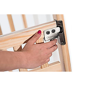 Foundations Serenity SafeReach Crib with Adjustable Mattress Board, Compact Baby Crib with Commercial Grade Casters, Clear End Panels for Child Visibility, Includes 3” Foam Mattress (Natural)