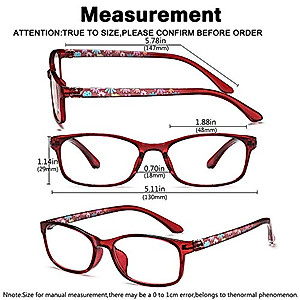 EYEURL Reading Glasses Womens Blue Light Blocking - 2 Pack Ladies Blue Screen Readers Lightweight Eyeglasses Choose Your Magnification +2.5