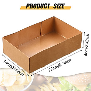 Potchen 200 Pcs Kraft Food Trays 4 Corner Pop up Food Tray Disposable Foldable Cardboard Trays Movie Night Snack Trays Party Container Box for Holding Food Drink at Stadiums or Theaters