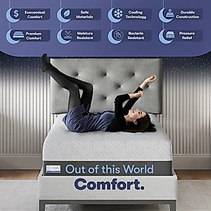 Celestial Sleep Gel Memory Foam Mattress in a Box, Made in The USA, CertiPUR-US Bed, 8 inch Firm - Twin