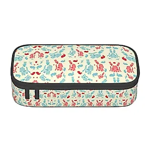 nanger Magician Rabbit Print Pencil Case Bag Big Capacity Pen Pouch, Aesthetic Stationery Organizer With Zipper