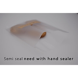 Cookie Bags 5"x7", 100Pcs Heat-sealable Frosted Semi Clear Cellophane Treat Bags Semi-Sealed