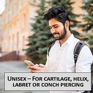 JewelryWeb Solid 14k Yellow or White Gold 16G 3mm Ball Labret Tragus Ear Lip Cartilage Stud Piercing (Yellow-Gold)