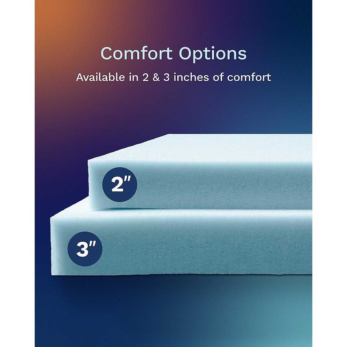 ViscoSoft Reflex Twin XL Memory Foam Mattress Topper 2 Inch - Extra Long - Cooling Gel Mattress Pad - CertiPUR-US - Oeko TEX Certified