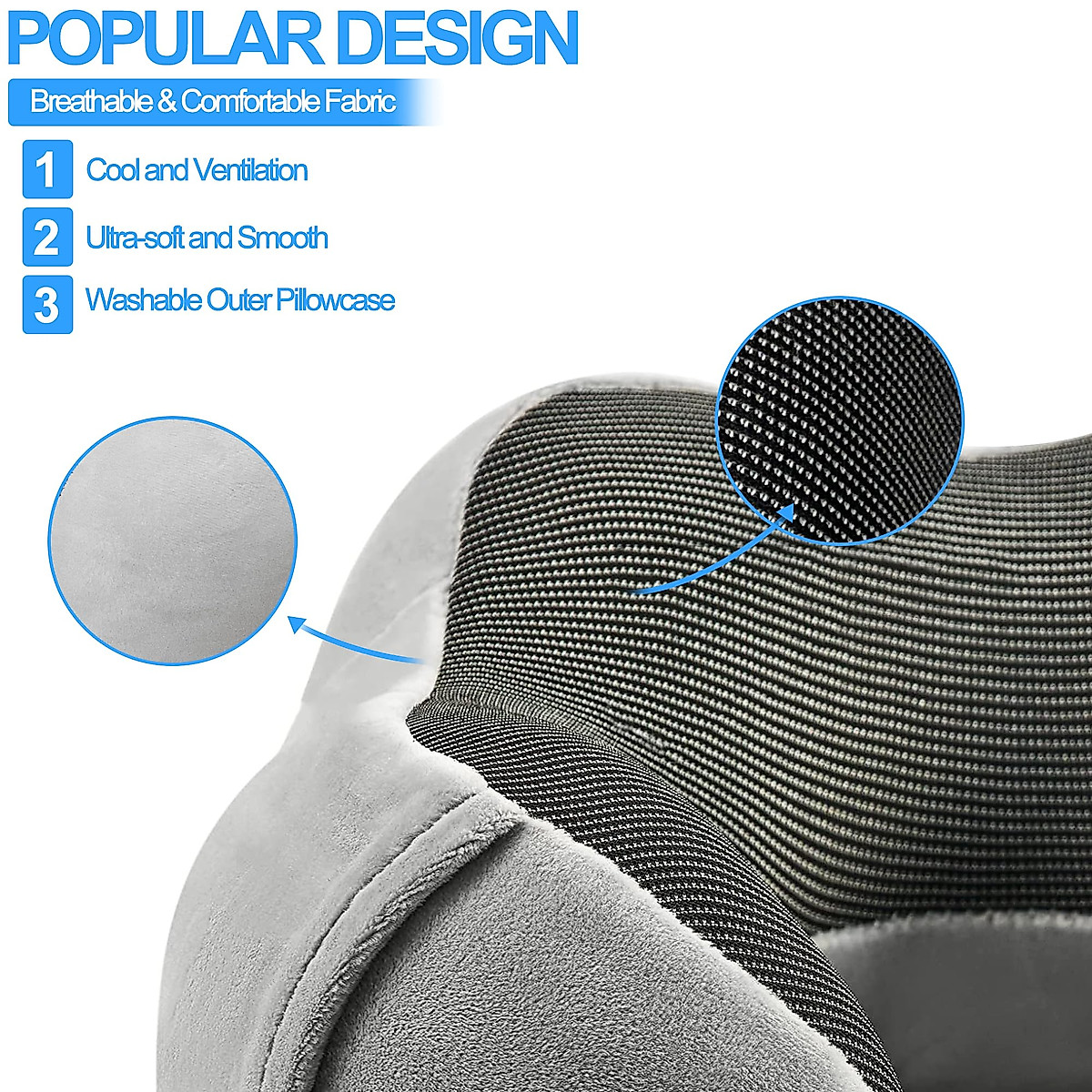 Neck Pillow Cover, Travel Neck Pillow Cover, Travel Neck Pillow Case Cover, U Shaped Neck Pillow Washable Cover, Airplane Pillow Cover (Only Pillow Covers, no Filler)