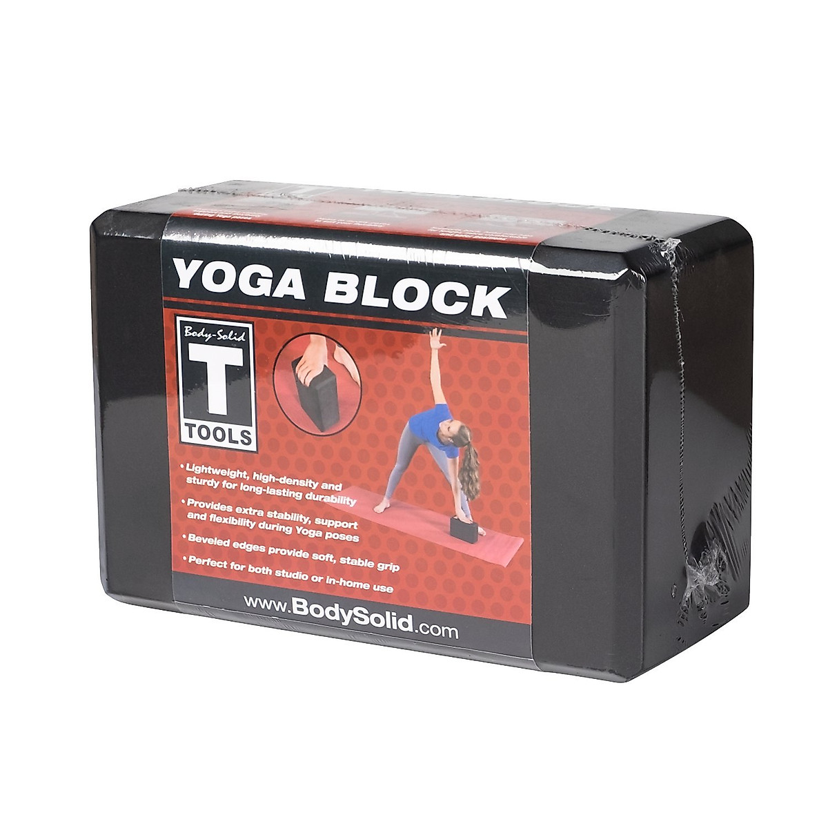 Body-Solid Tools Yoga Block - High-Density Foam Blocks for Yoga, Pilates, Flexibility & Support - Ideal for Iyengar, Anusara, Ashtanga, Restorative or Power Yoga - With Beveled Edges for Soft Grip